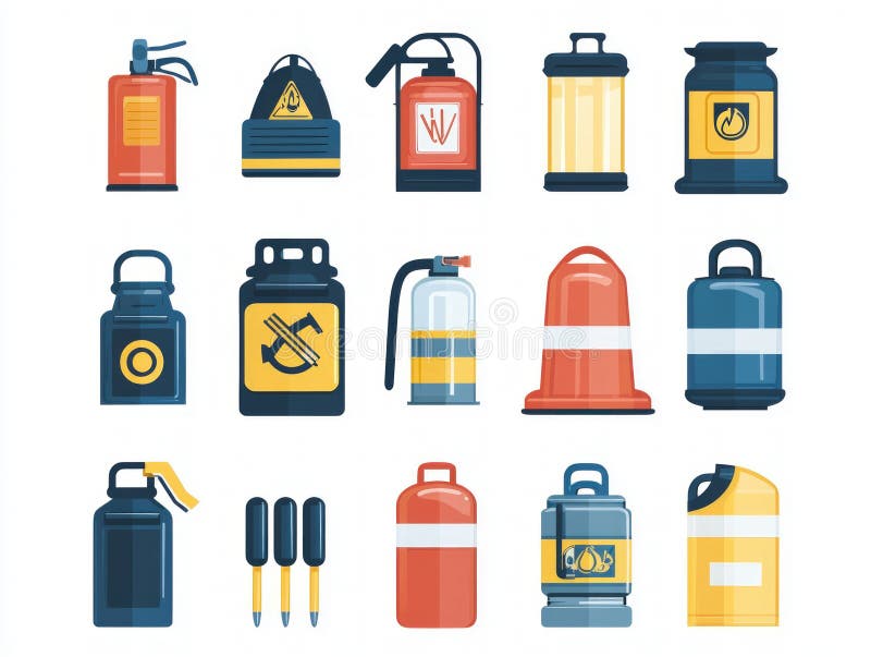 A Vector Design Graphic Emphasizing Safety Symbols and Icons for Use in ...