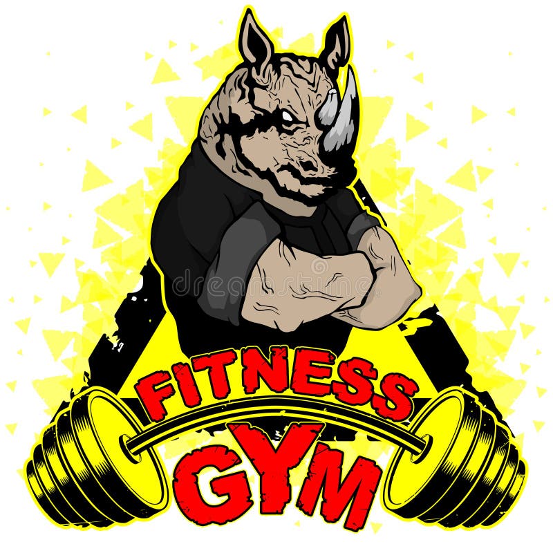 Vector Design for a Gym with an Abstract Image of a Strong Rhino Stock ...
