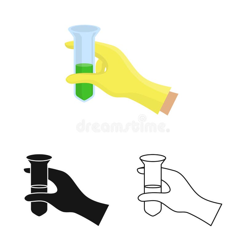 Vector Design of Hand and Beaker Symbol. Graphic of Hand and Test Stock ...