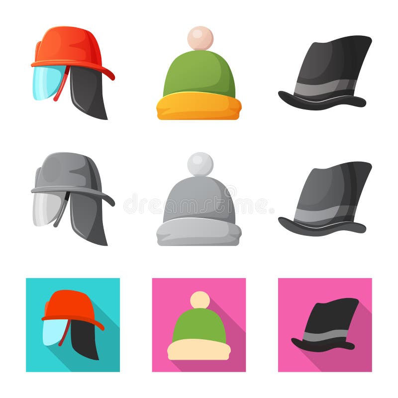 Vector Design of Headgear and Cap Icon. Collection of Headgear and ...