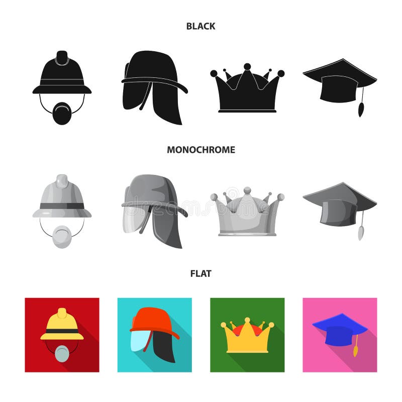 Vector Design of Headgear and Cap Icon. Set of Headgear and Accessory ...