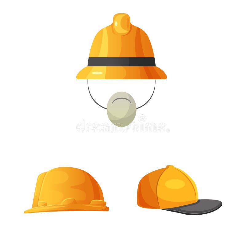 Isolated Object of Headgear and Cap Logo. Collection of Headgear and ...