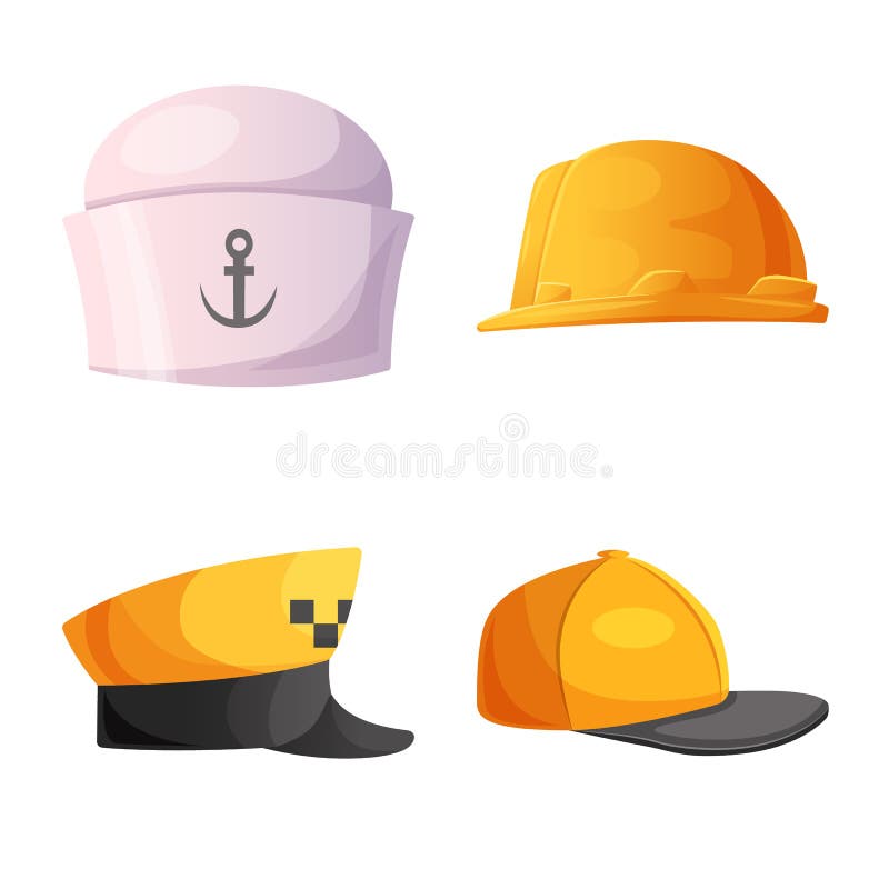 Vector Design of Headgear and Cap Logo. Collection of Headgear and ...