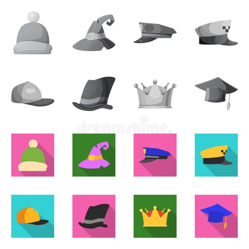 Vector Design of Headgear and Cap Logo. Set of Headgear and Accessory ...