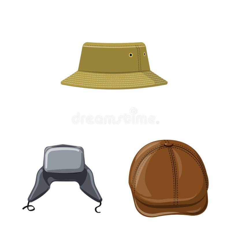 Vector Design of Headgear and Cap Logo. Set of Headgear and Accessory ...