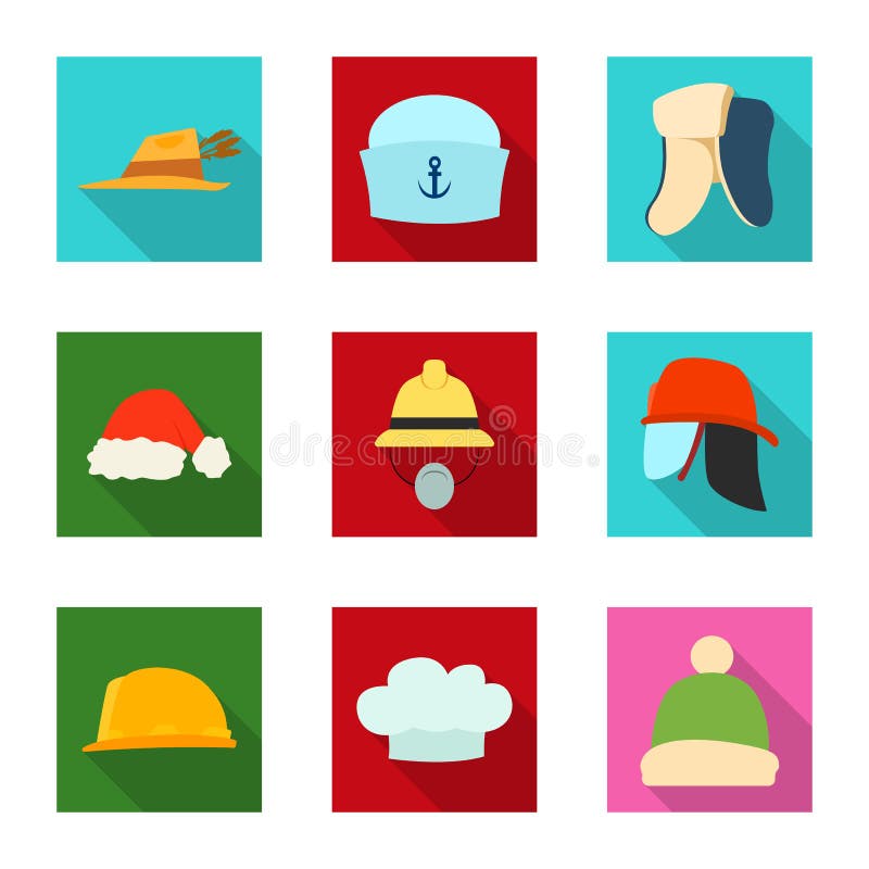 Vector Design of Headgear and Cap Symbol. Set of Headgear and Accessory ...