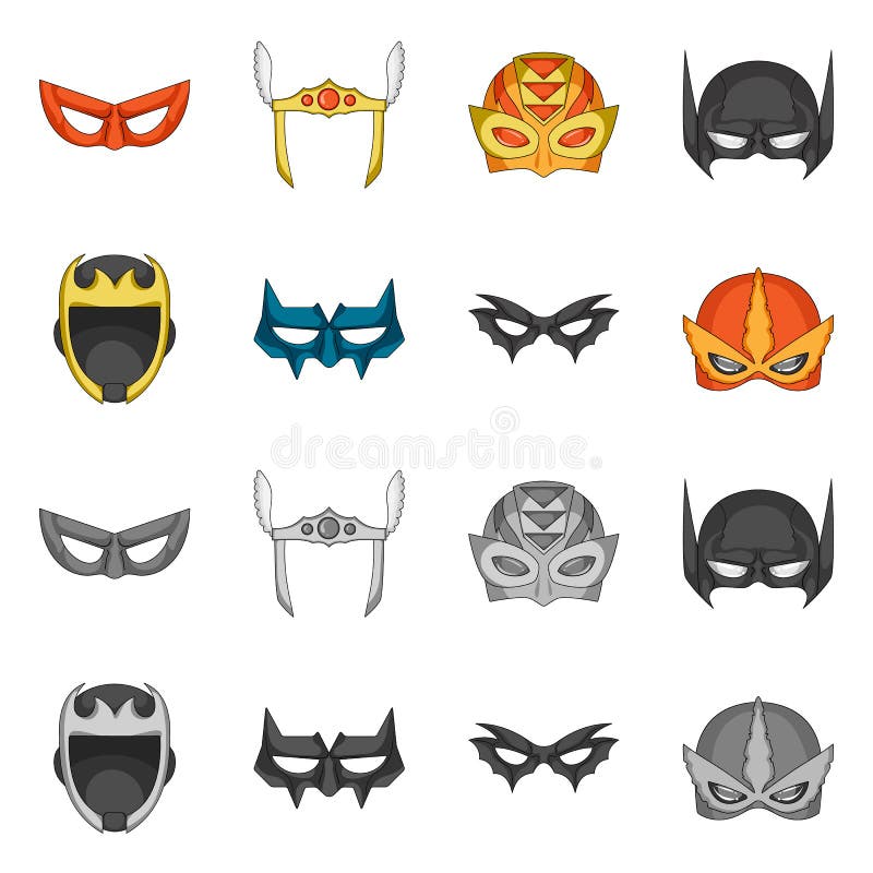 Isolated Object of Hero and Mask Icon. Collection of Hero and Superhero ...