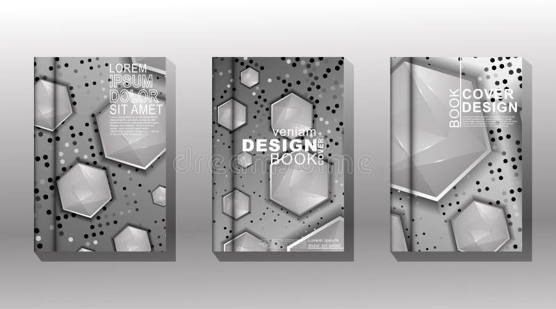 Vector Design Hexagon Shape Template Overlap, Collection Cover Book ...