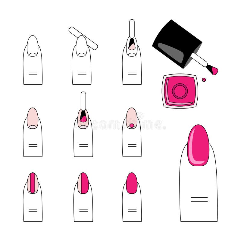 Vector Design, How To Do a Manicure Correctly. Steps of Manicure Stock ...