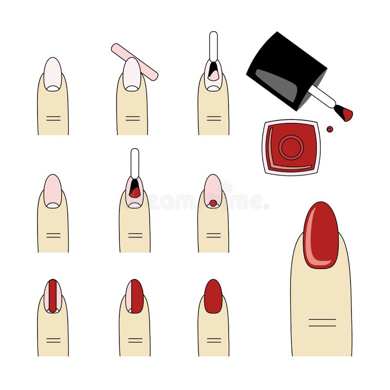 Vector Design, How To Do a Manicure Correctly. Steps of Manicure Stock ...
