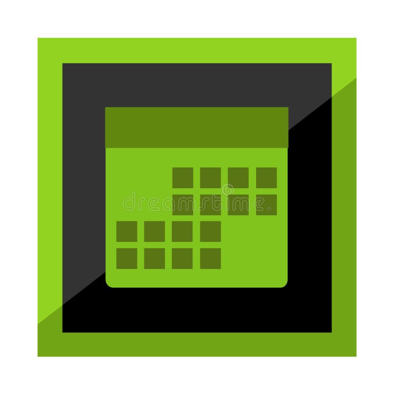 Calendar green button stock vector. Illustration of list - 126507952