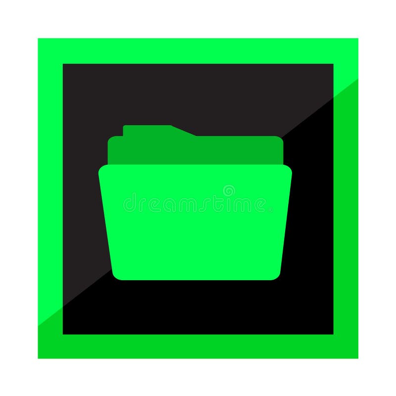 Folder green button stock vector. Illustration of button - 126507836