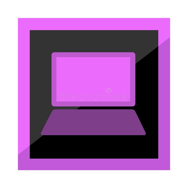 Laptop purple button stock vector. Illustration of occupation - 126507831