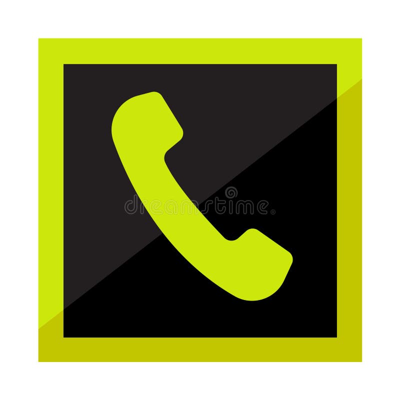 Phone yellow button stock vector. Illustration of sign - 126508004