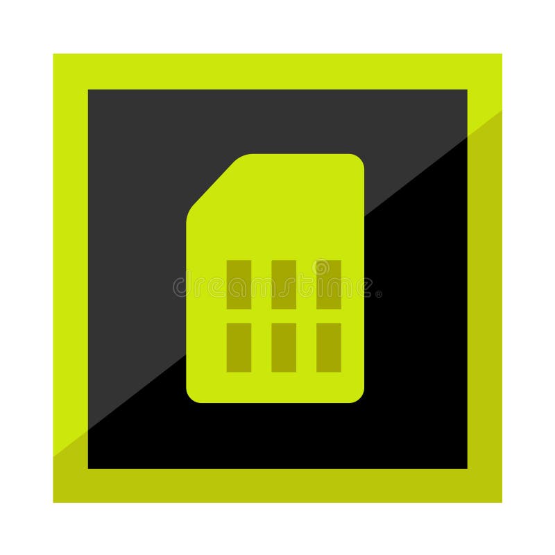 Sim card green button stock vector. Illustration of green - 126507939