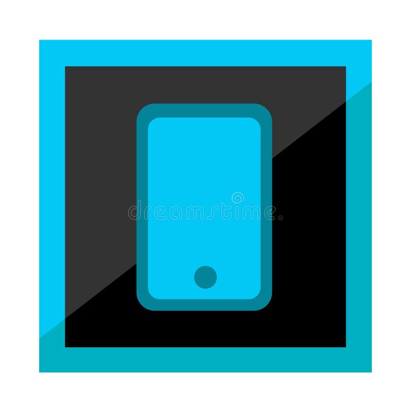 Smartphone Device Icon Blue Stock Vector - Illustration of vector, flat ...