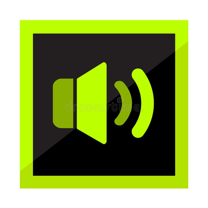 Speaker green button stock vector. Illustration of green - 126507951