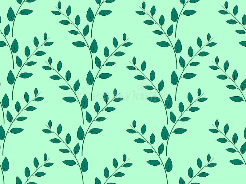 Small Branches Leaves on Green Background Stock Vector - Illustration ...
