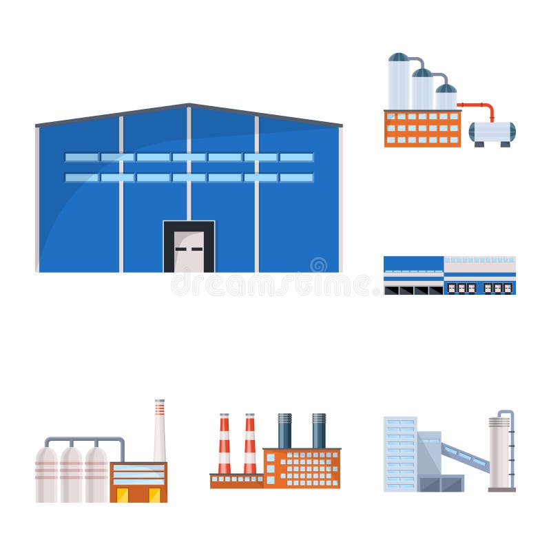 Vector Design of Industry and Building Icon. Collection of Industry and ...