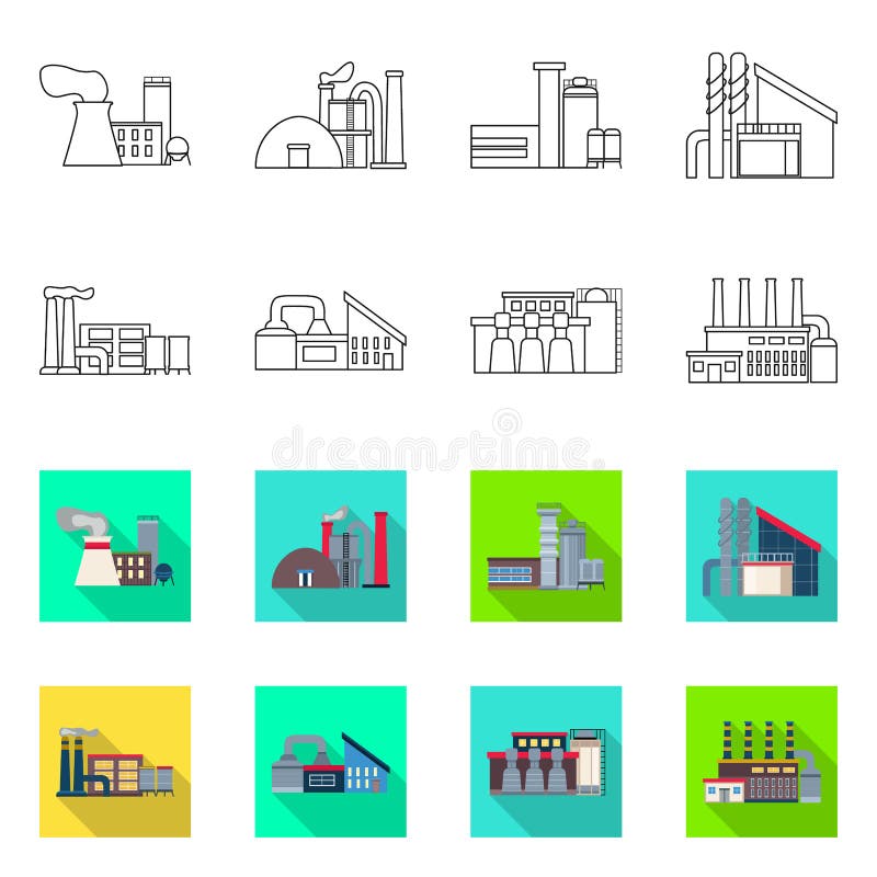 Vector Design of Industry and Plant Icon. Set of Industry and ...
