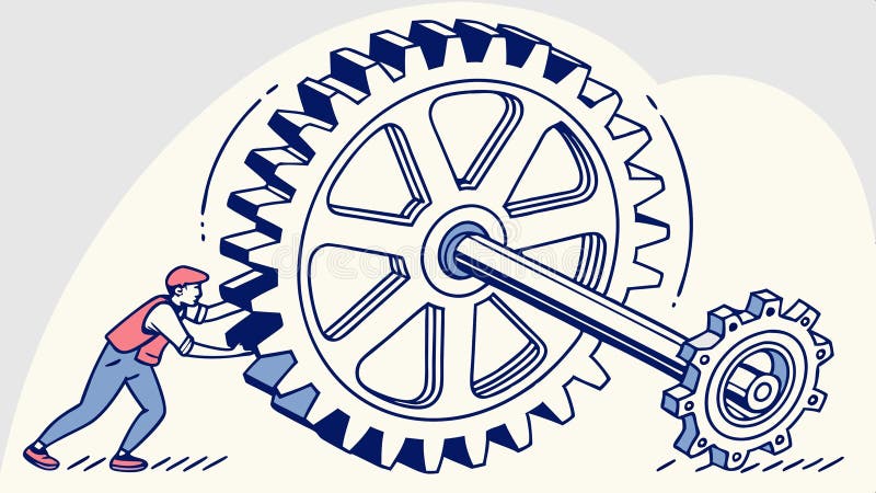 Interlocking Gears Design, Teamwork and Mechanics for Engineering and Business Vector Design ...
