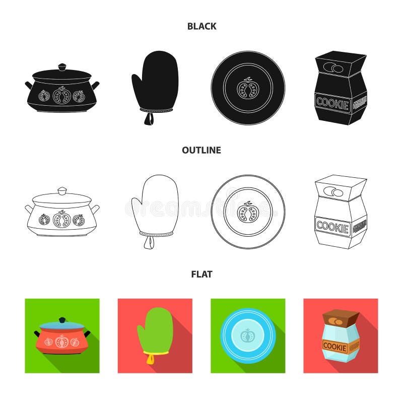 Vector Design of Kitchen and Cook Sign. Collection of Kitchen and ...