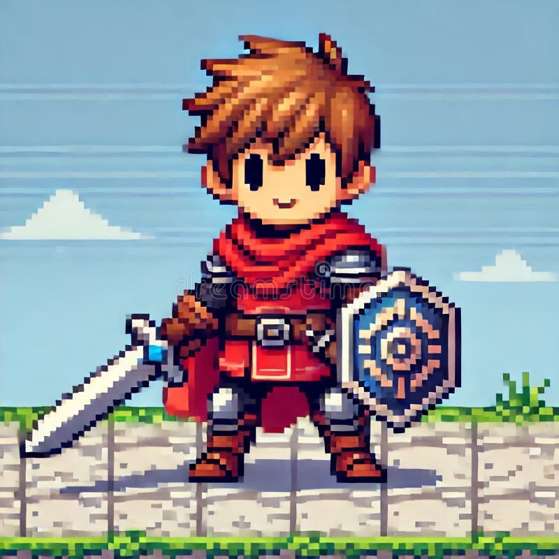 Vector Design of a Knight Character in Full Red Armor Stock ...