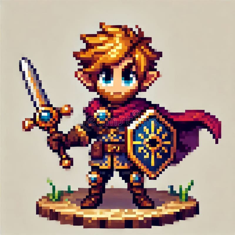 Knight Character Vector Design with Cyberpunk Armor,pixel Art Stock ...