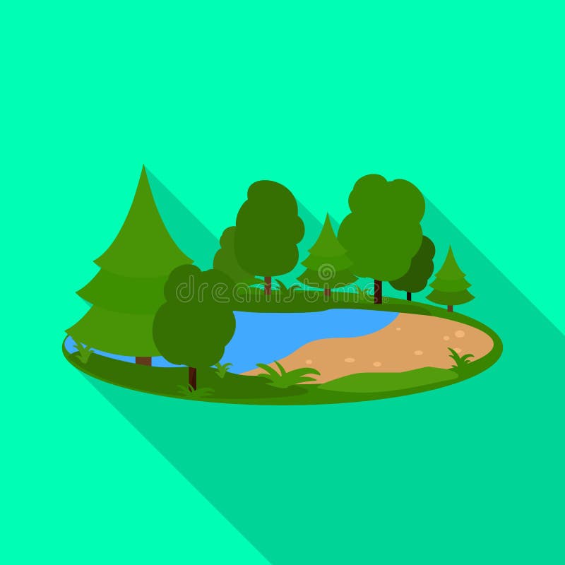 Isolated Object of Landscape and Lake Icon. Collection of Landscape and ...