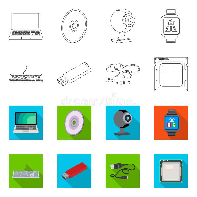 Vector Design of Laptop and Device Logo. Set of Laptop and Server Stock ...