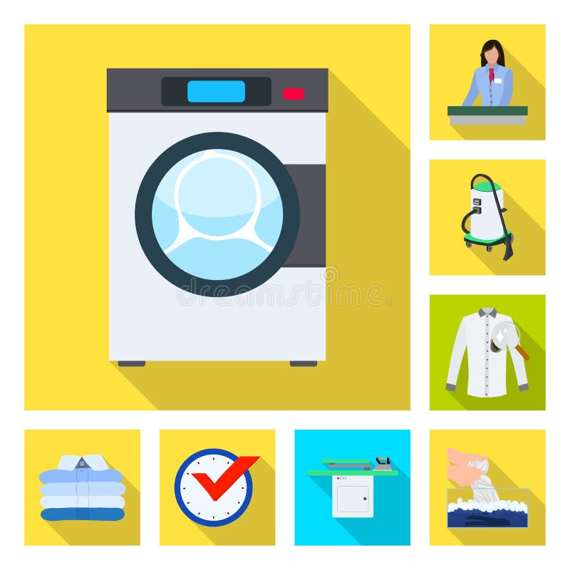 Vector Design of Laundry and Clean Logo. Set of Laundry and Clothes ...