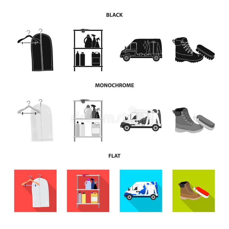 Vector Design of Laundry and Clean Sign. Set of Laundry and Clothes ...