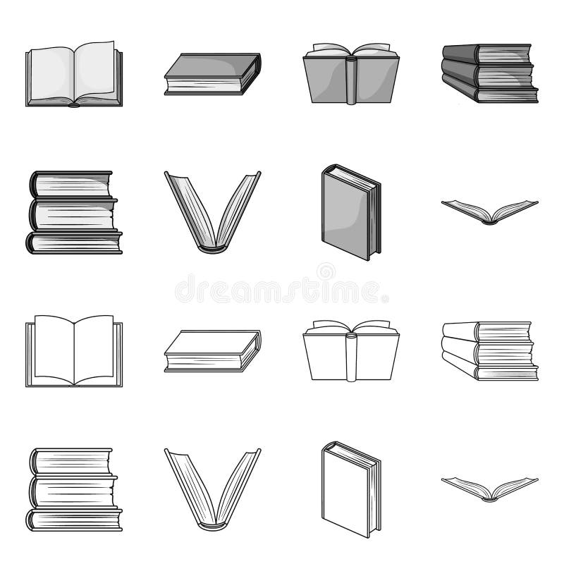Vector Design of Library and Textbook Logo. Set of Library and School ...