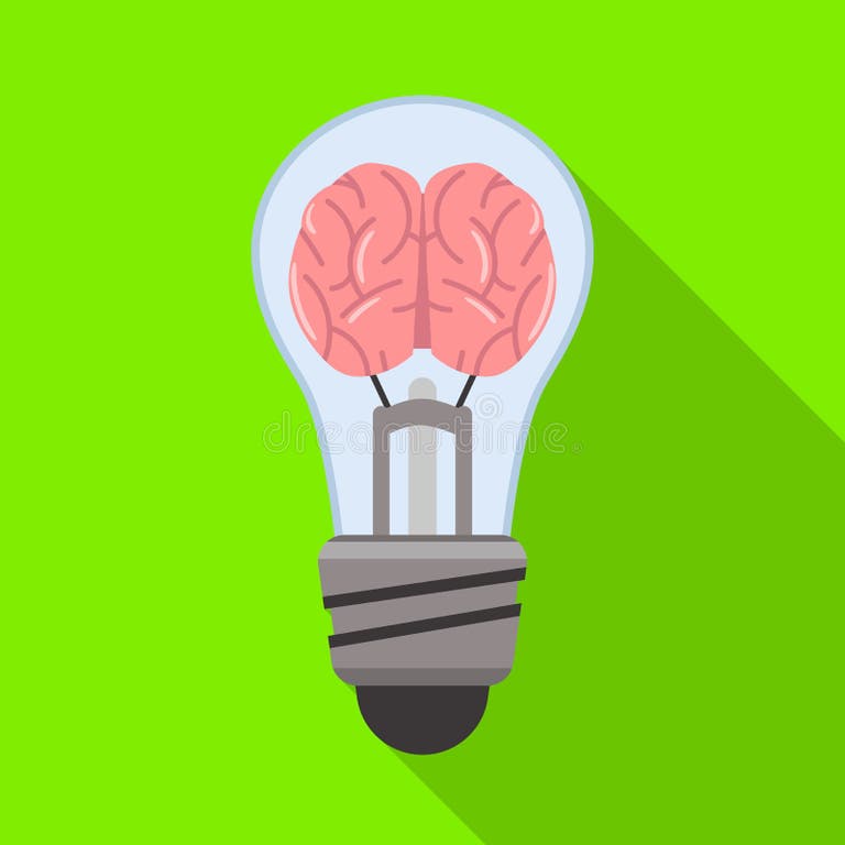 Vector Design of Light and Brain Icon. Web Element of Light and Idea ...
