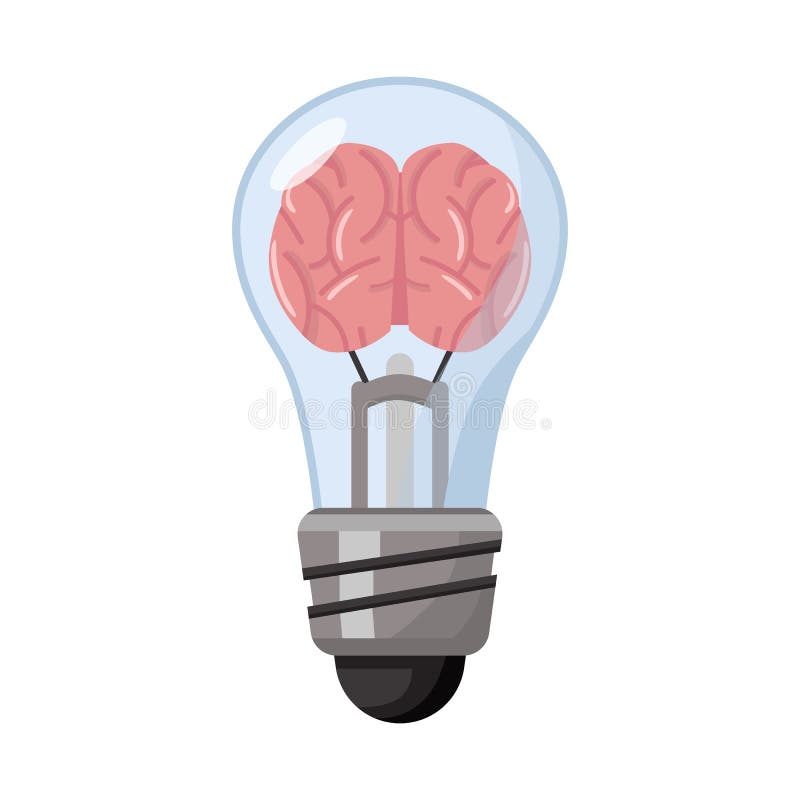 Vector Design of Light and Brain Symbol. Graphic of Light and Idea ...