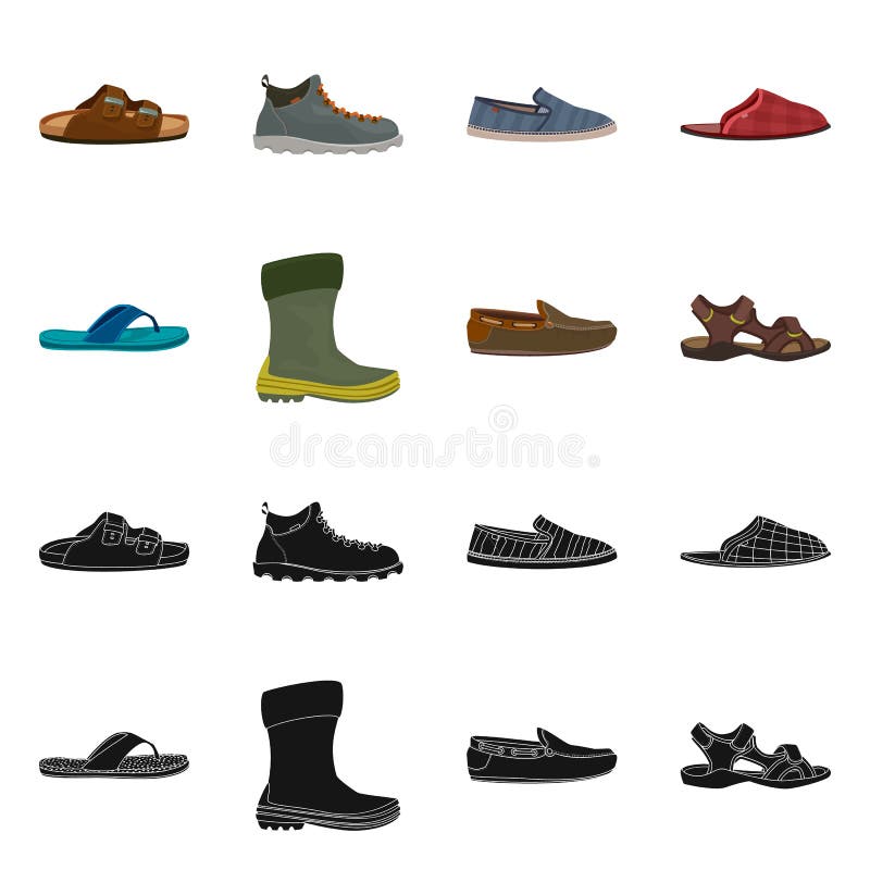 Isolated Object of Man and Foot Icon. Collection of Man and Wear Vector ...