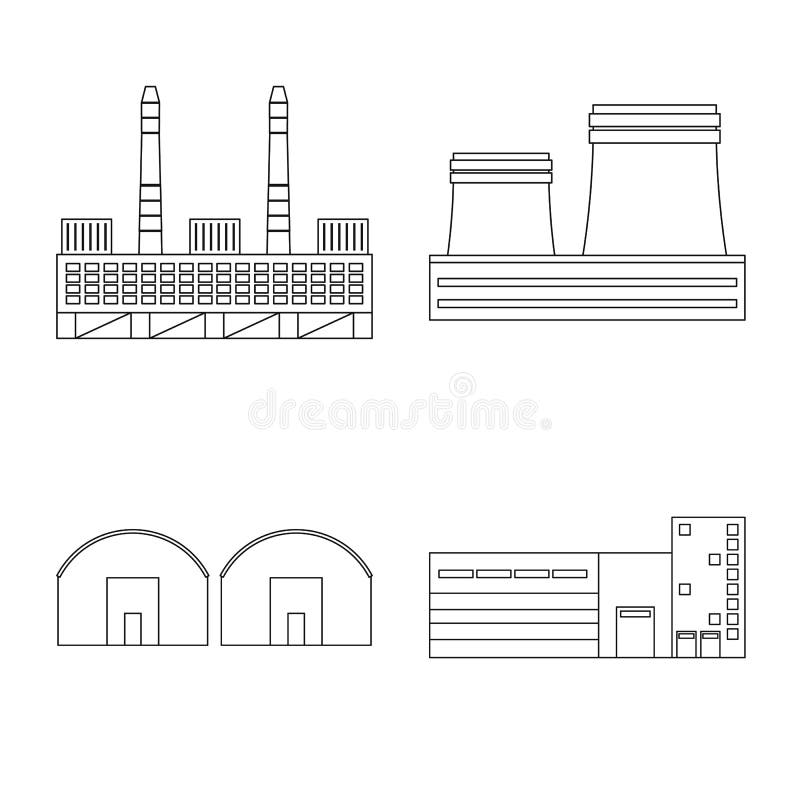 Isolated Object of Manufacturing and Company Symbol. Collection of ...