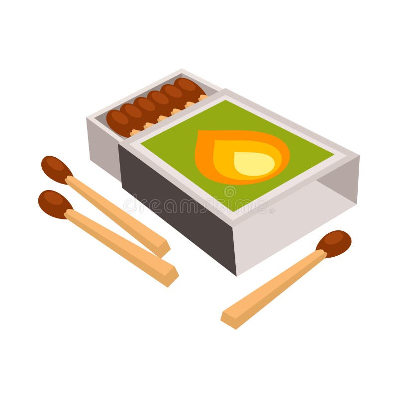 Vector Design of Matchbox and Box Symbol. Set of Matchbox and Stick ...