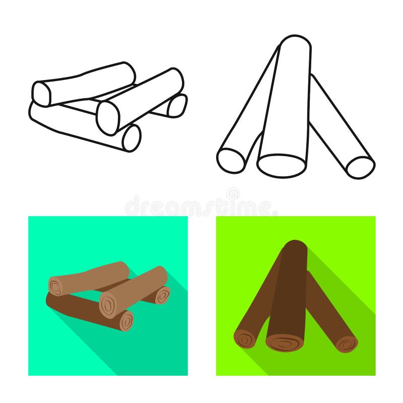 Isolated Object of Material and Logging Symbol. Collection of Material ...