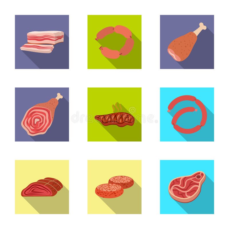 Vector Design of Meat and Ham Logo. Collection of Meat and Cooking ...
