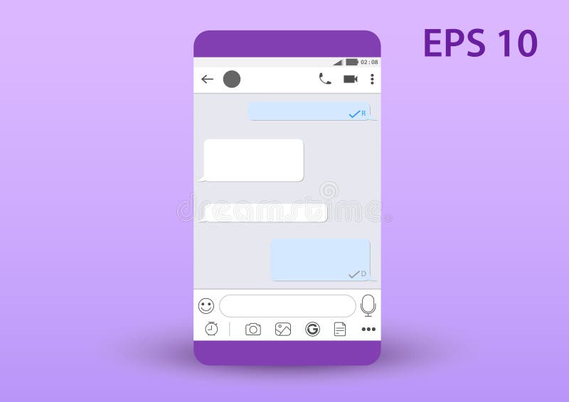 Purple Chat Messenger User Interface Stock Vector - Illustration of ...