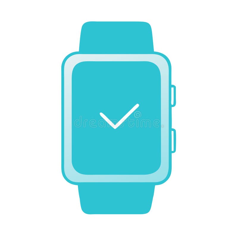Blue Smartwatch Vector Design with Simple Checkmark for Technology and ...