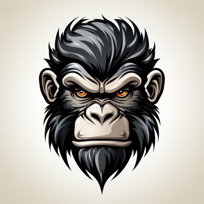 Edgy Caricature Gorilla Mascot on Grey Background Stock Photo - Image ...