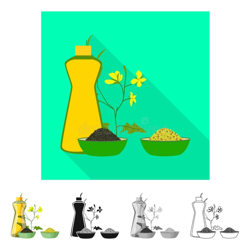 Isolated Object of Mustard and Rapeseed Icon. Set of Mustard and Bio ...