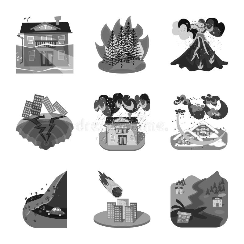 Isolated Object of Nature and Apocalypse Logo. Collection of Nature and ...