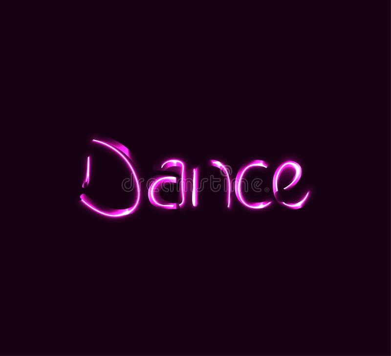 Neon pink dance text stock vector. Illustration of black - 276252687