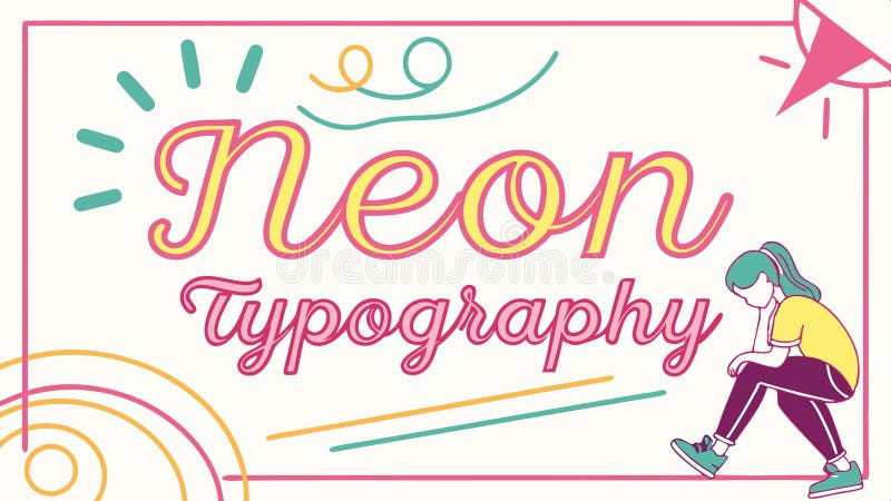 Neon Typography Design, Glowing Text Effect Vector Design Generative AI ...