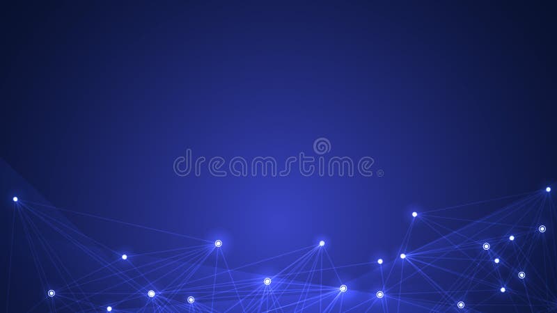 Vector Design Network Communication Technology On Dark Blue Background ...