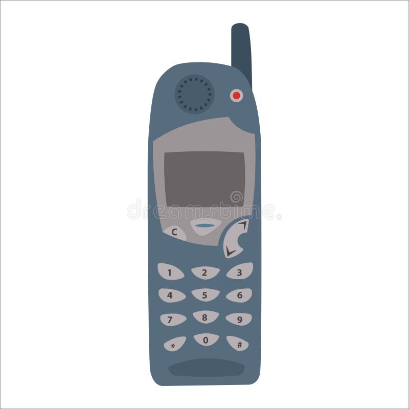 Vector Design of an Old School Cell Phone Stock Vector - Illustration ...