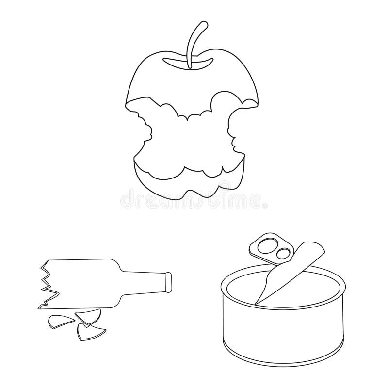 Garbage Waste Recycling Square Icons Stock Vector - Illustration of ...